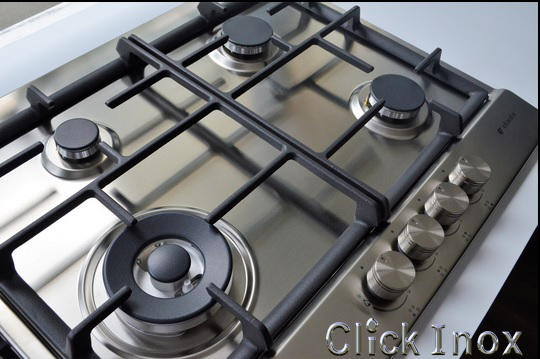 Cooktop 4Q Inox Gas 62cm c/ Multichama 4KW Artigiano Elanto - Click Inox