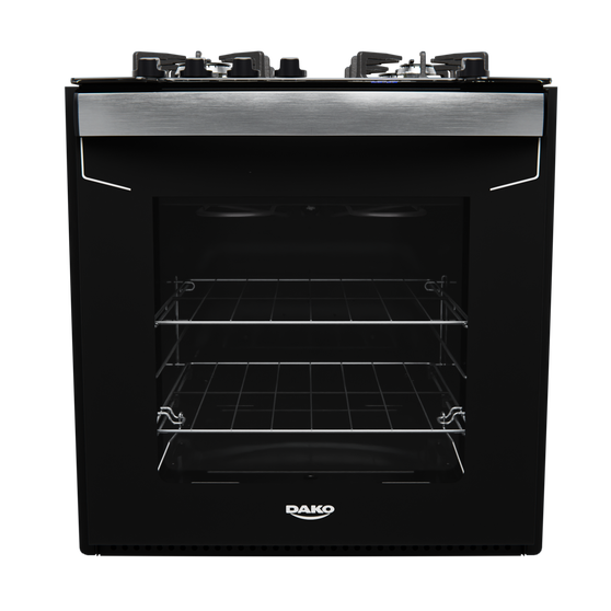 Fogão de Embutir 4 Bocas sem grill com Mesa de Vidro Preto 127/220 Diplomata Dako - Click Inox