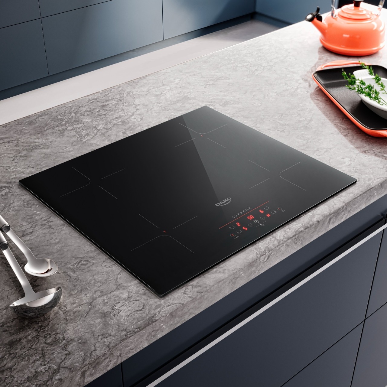 Cooktop de Indução 5 Bocas Preto com 2 Zonas Flexíveis 220V Select Dako ...